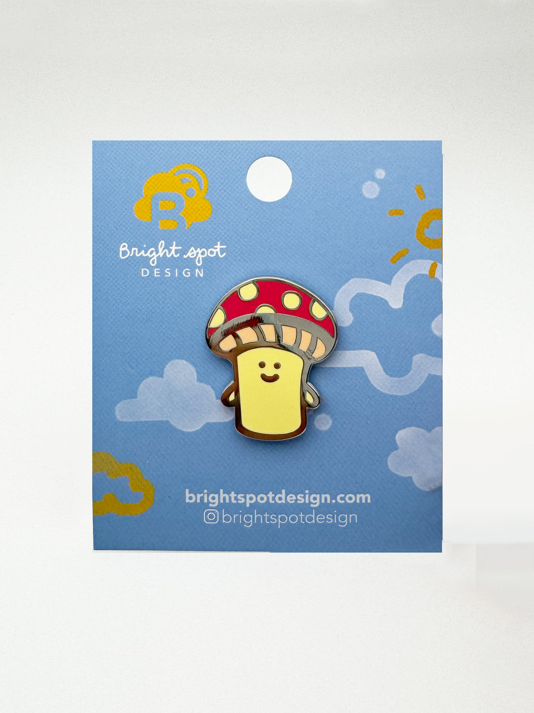 Mushroom Enamel Pin – Brightspot Design