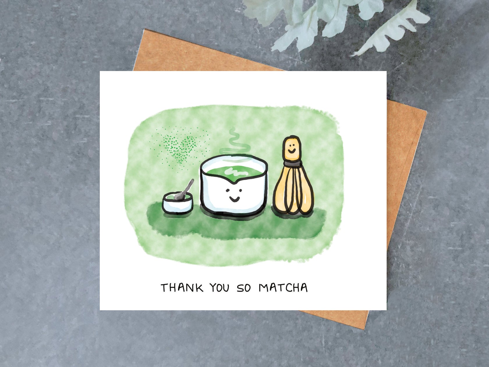Matcha Thanks Card – Brightspot Design