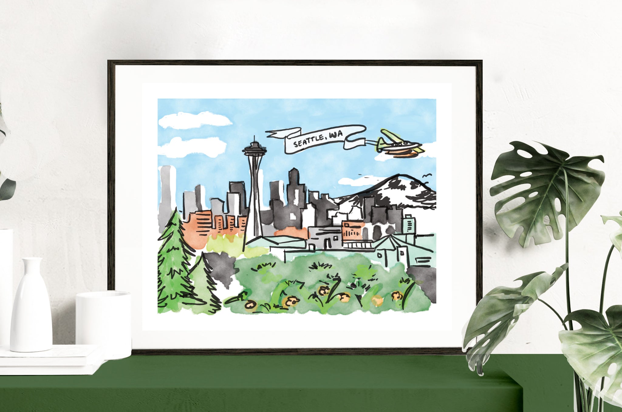 Seattle Landscape Art Print – Brightspot Design